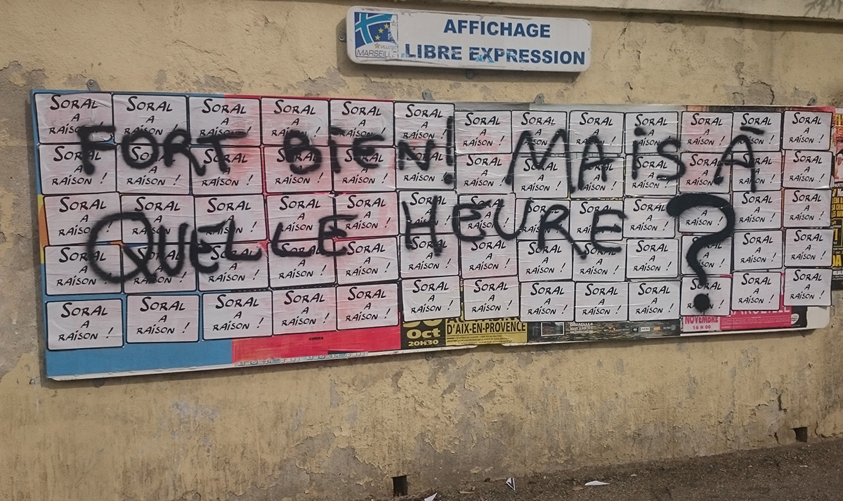 Tata Soral a raison ! Fort bien ! Mais c'est avant ou après le Subutex ...
