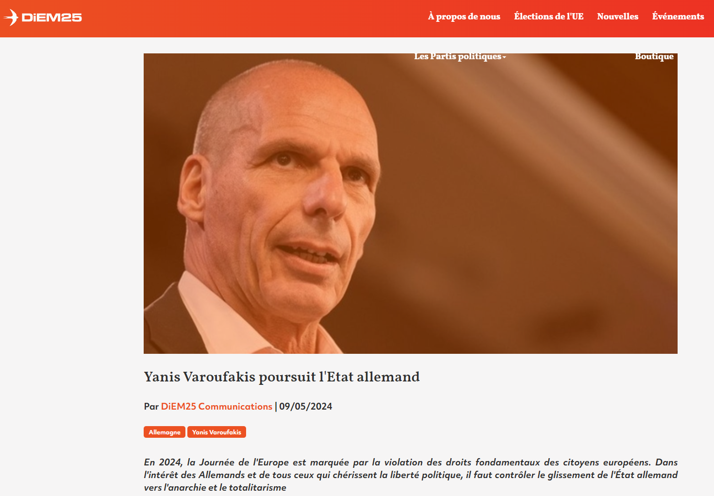 Yanis Varoufakis poursuit l'Etat allemand - Le Libre Penseur